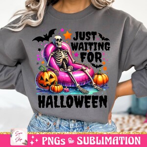 Just Waiting for Halloween PNG, Funny Halloween Png, Spooky Summer ...