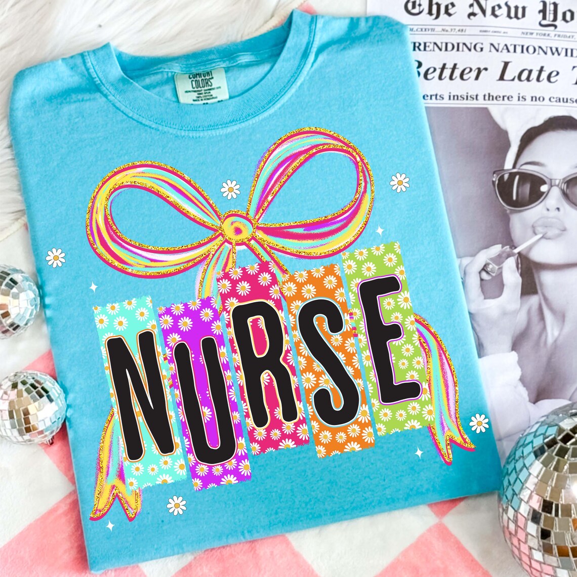 Preppy Floral Neon Nurse PNG Bundle, Nurse CNA RN Nicu Png, Nurse Life ...