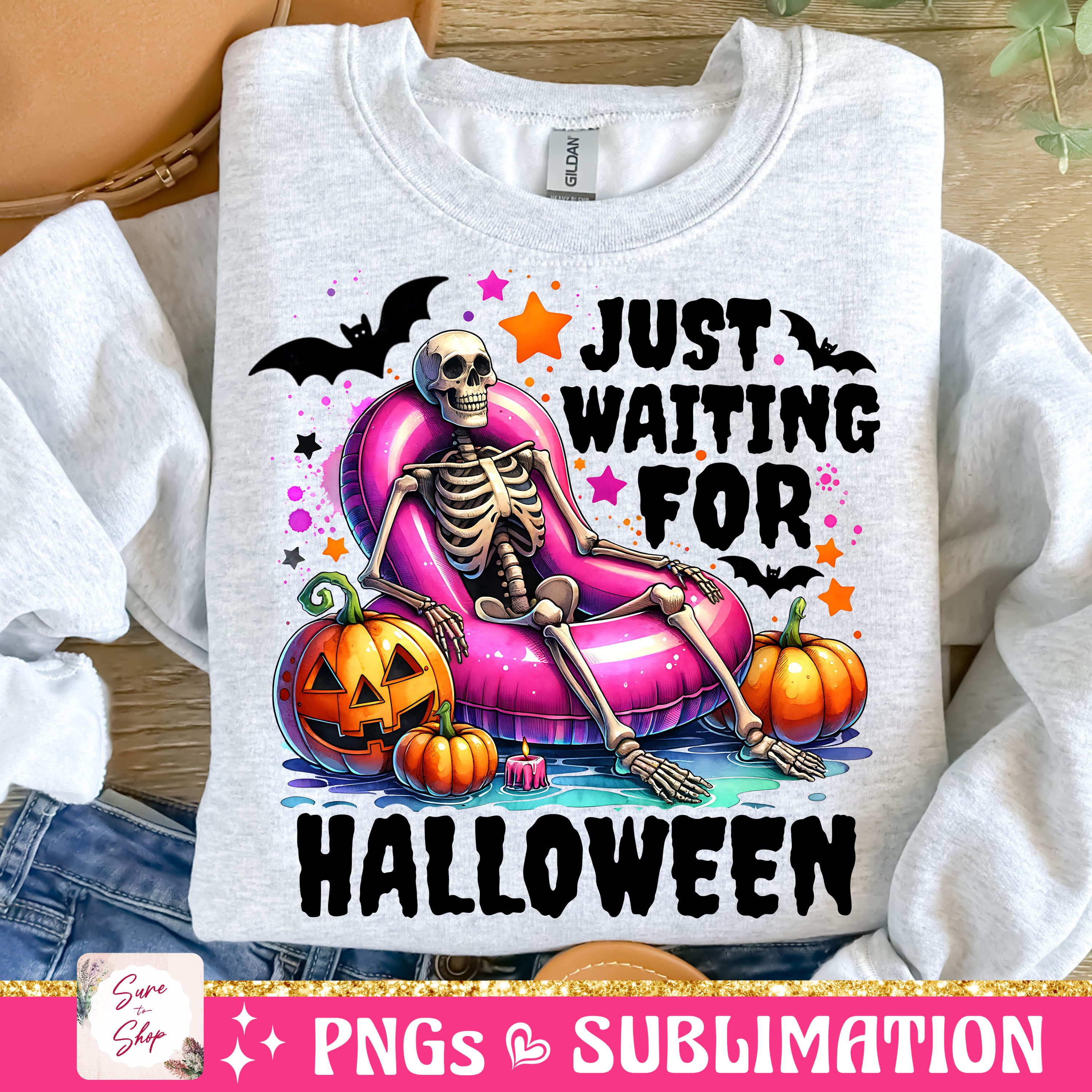 Just Waiting for Halloween PNG, Funny Halloween Png, Spooky Summer ...