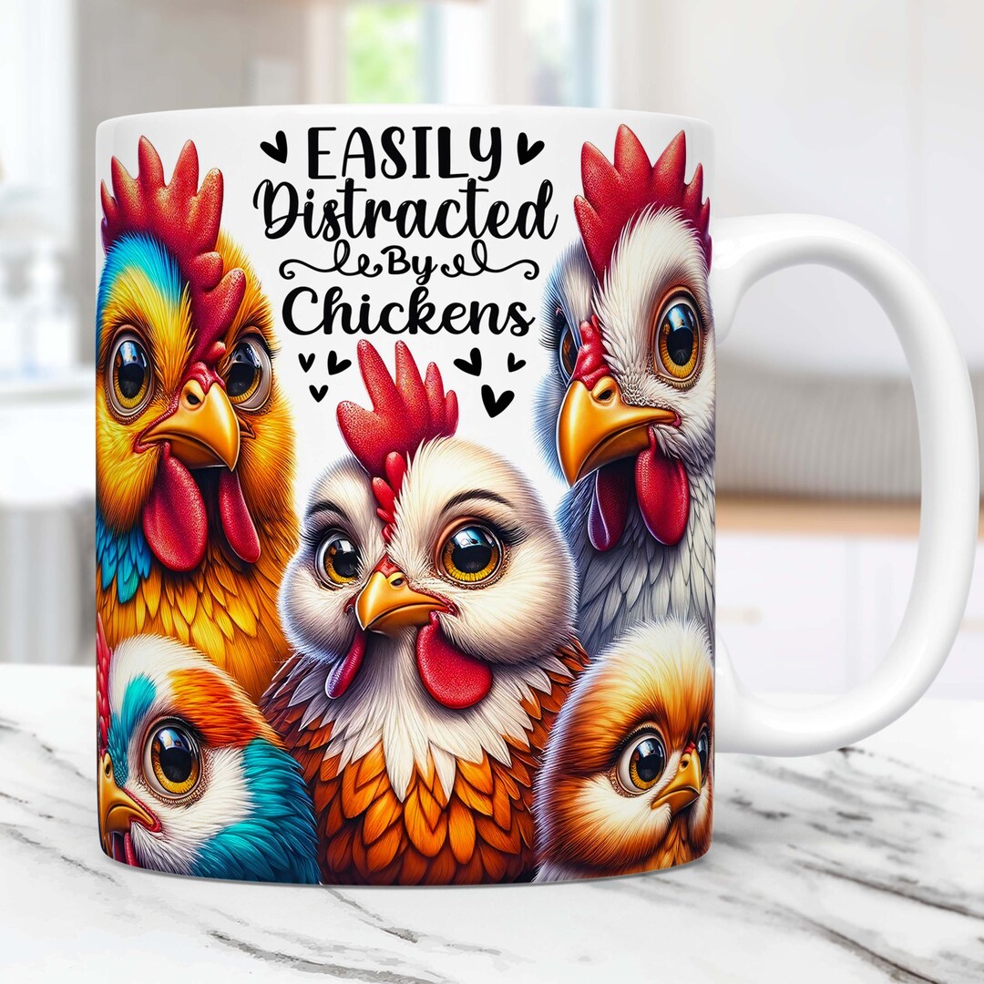 Funny Chicken Mug Wrap, Chicken Lover Mug Wrap Sublimation Design PNG ...