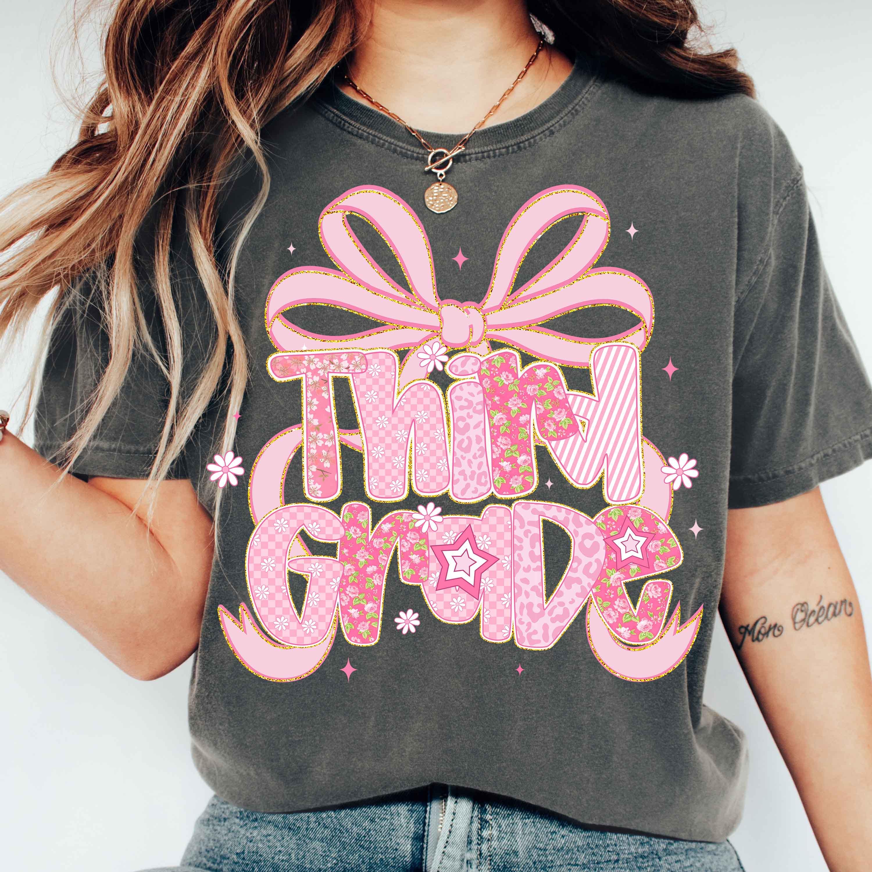 Preppy Back to School Bundle PNG, Floral Teacher Coquette First Day of ...