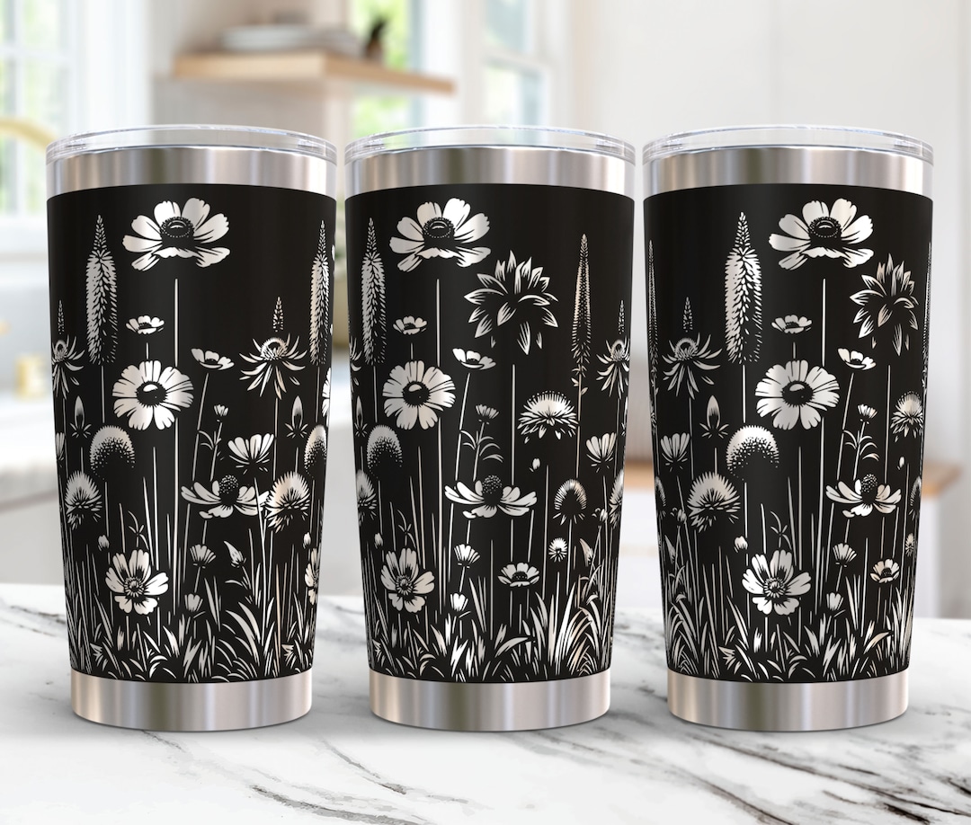 Wildflowers Tumbler Wrap Laser Svg 20oz Laser Engraved Tumbler Wrap ...
