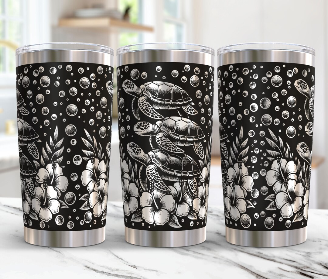 Turtles Tumbler Wrap Laser Svg 20oz Laser Engraved Baby Turtle Tumbler ...