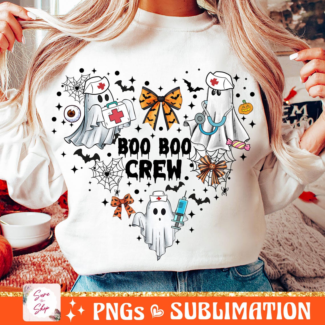 Boo Boo Crew PNG File, Ghost Nurse Png, Cute Ghost Png, Halloween Png ...