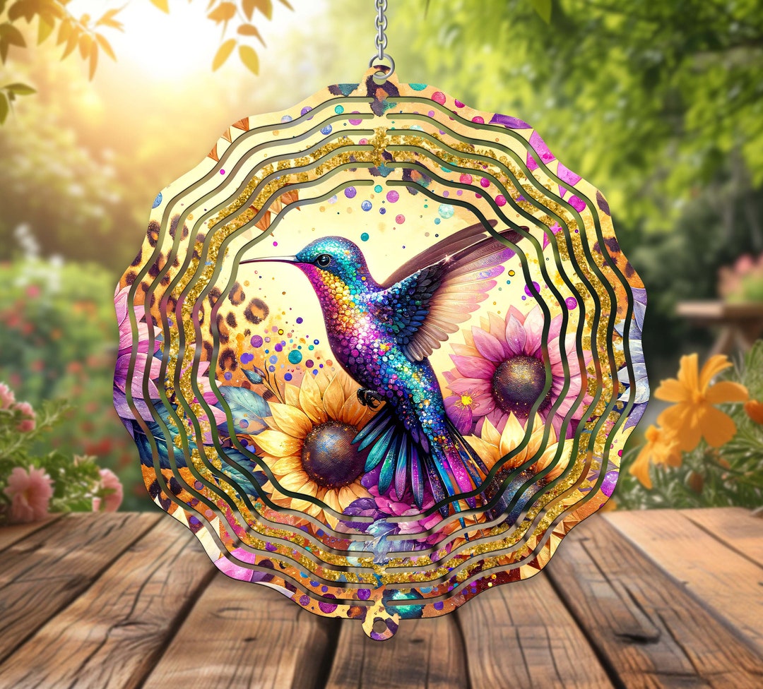 Hummingbird Wind Spinner Sublimation Designs Sunflowers Wind Spinner ...
