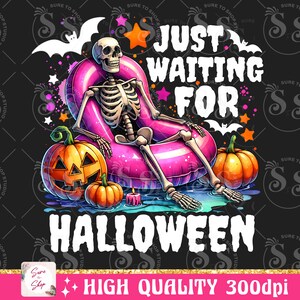 Just Waiting for Halloween PNG, Funny Halloween Png, Spooky Summer ...