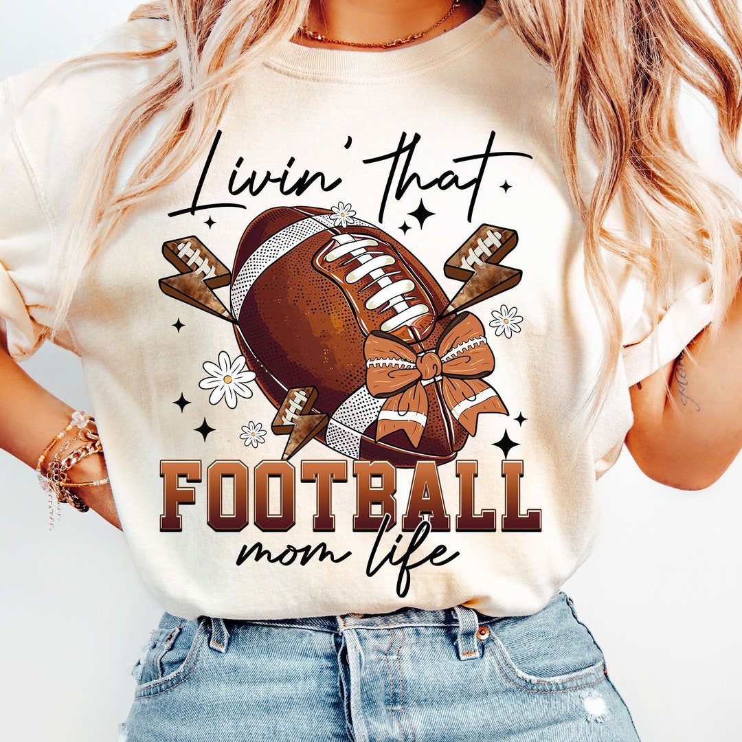 Livin' That Football Mom Life Png, Retro Football Bow Png, Football Mom ...