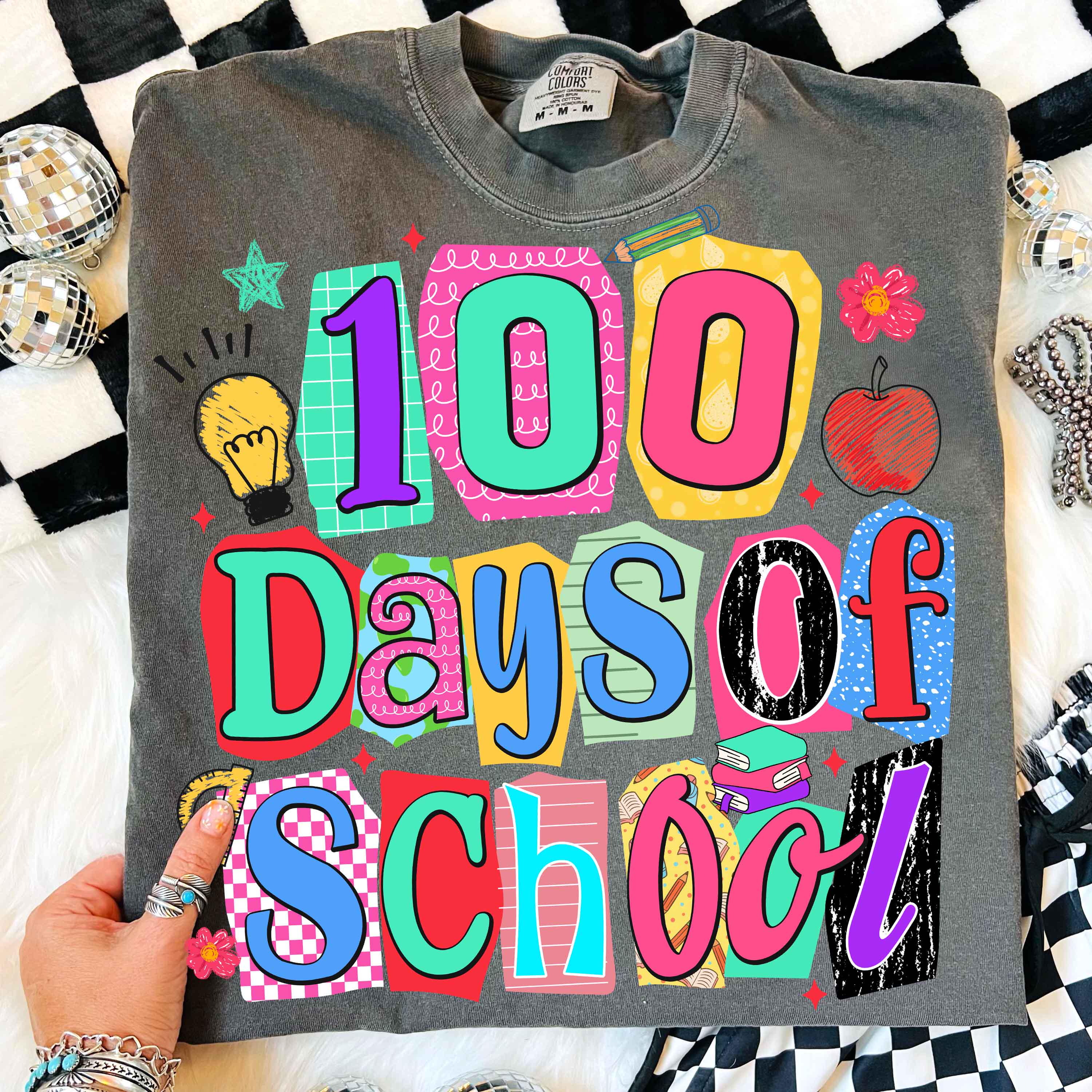 Preppy 100 Days of School Png, Retro Happy 100 Days Png, 100 School ...