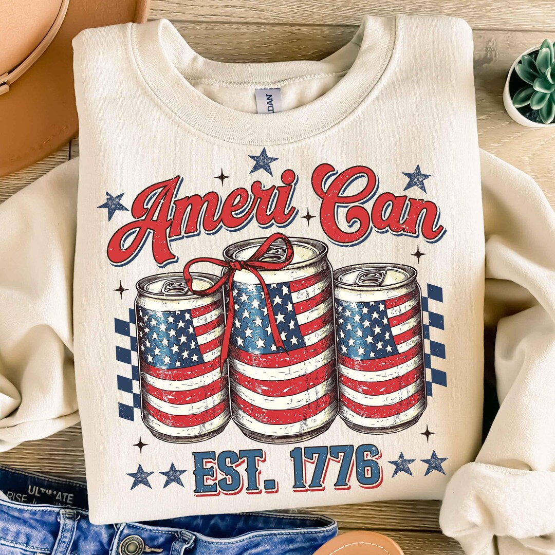 Retro Ameri Can Png, 4th of July Png, USA Beer Can Png, Memorial Day Png, USA Flag Png ...