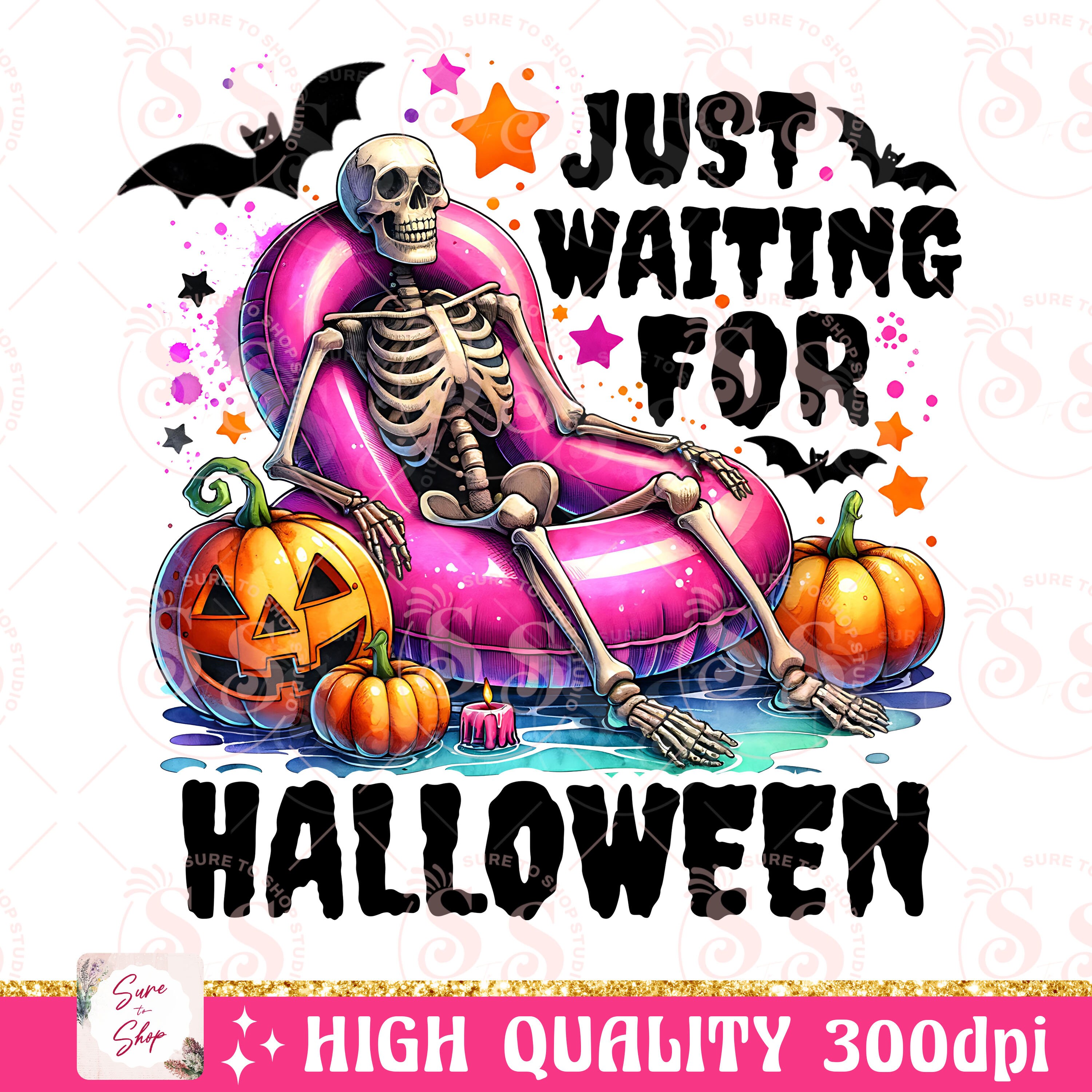 Just Waiting for Halloween PNG, Funny Halloween Png, Spooky Summer ...