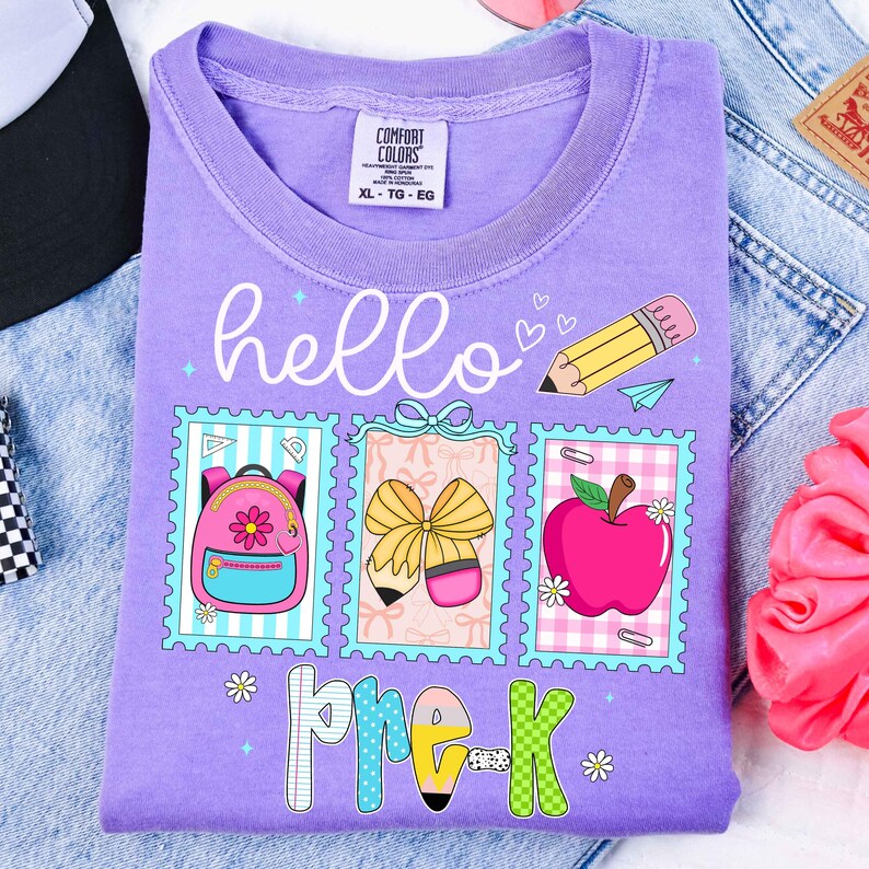 Preppy Back to School PNG Bundle, Hello Kindergarten Pre-k 1st 2d 3d ...