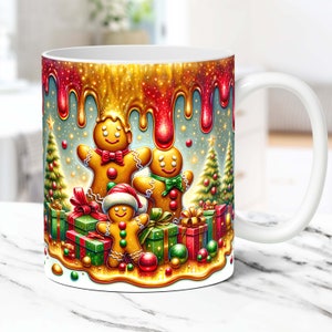 Cute Gingerbread Christmas Mug Wrap, Gingerbread Mug Wrap Sublimation ...
