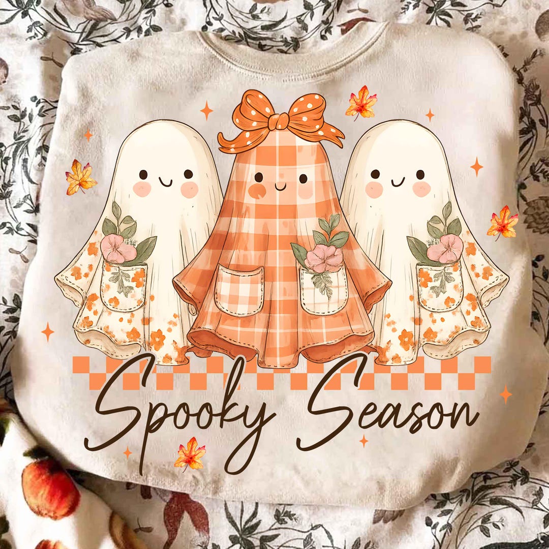 Preppy Floral Ghost Png, Floral Ghost Patchwork Png, Spooky Season Png ...