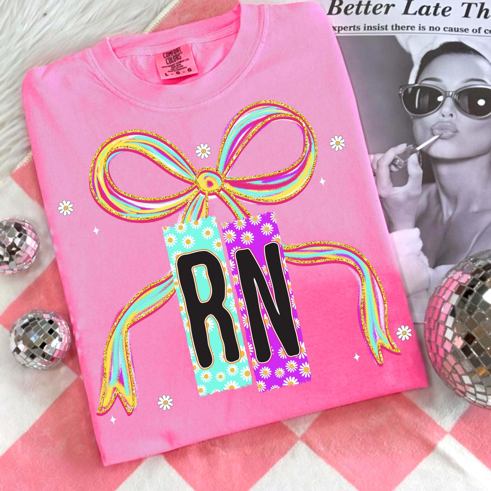 Preppy Floral Neon Nurse PNG Bundle, Nurse CNA RN Nicu Png, Nurse Life ...