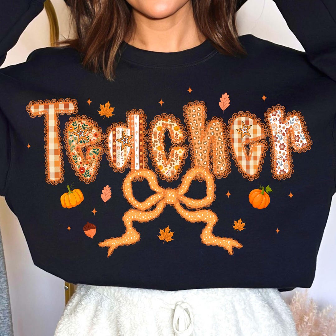 Fall Teacher Lace Png, Teacher Autumn Png, Coquette Teacher Fall Png ...