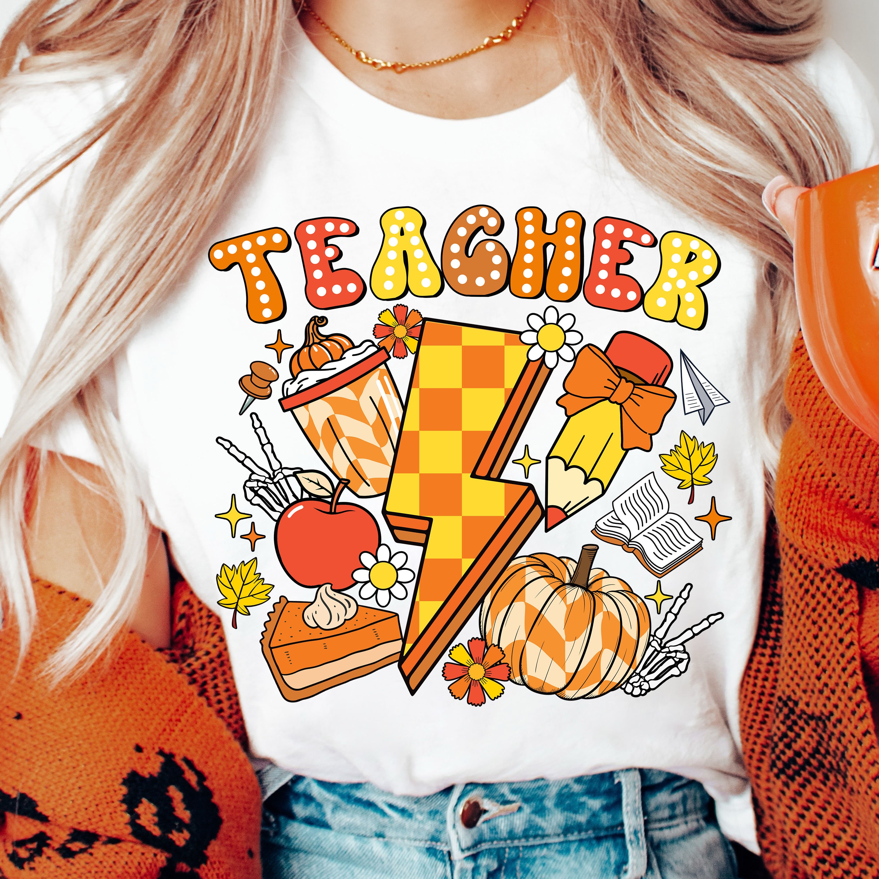 Fall Teacher PNG, Retro Fall Png, Teacher Shirt Sublimation Designs ...