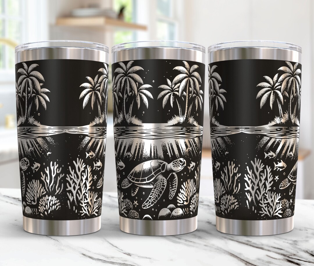 Turtle Tumbler Wrap Laser Svg, 20oz Laser Engraved Baby Turtle Tumbler ...