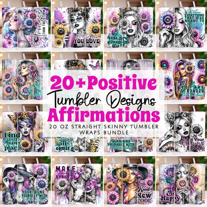 Affirmations in Tumbler - Etsy