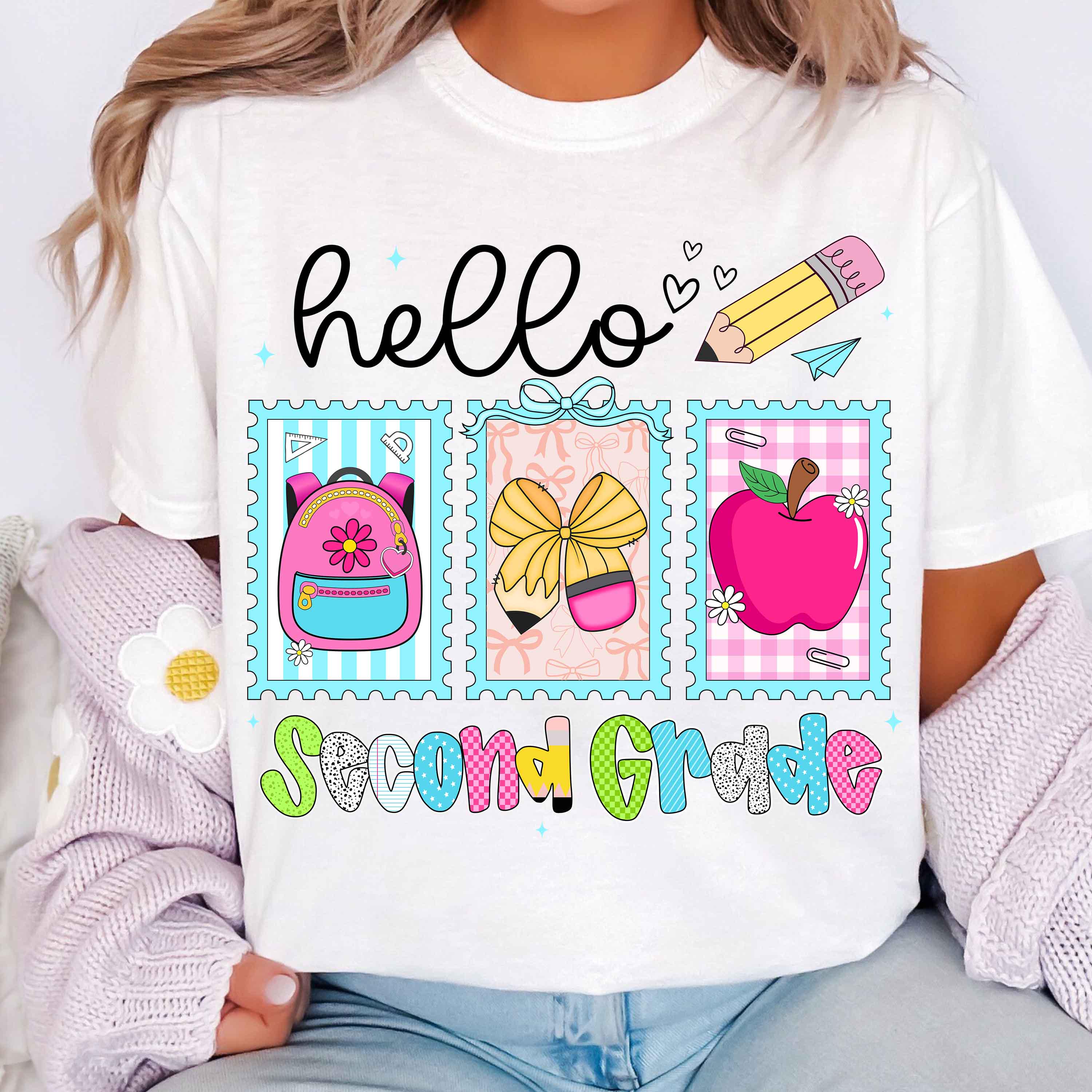 Preppy Back to School PNG Bundle, Hello Kindergarten Pre-k 1st 2d 3d ...