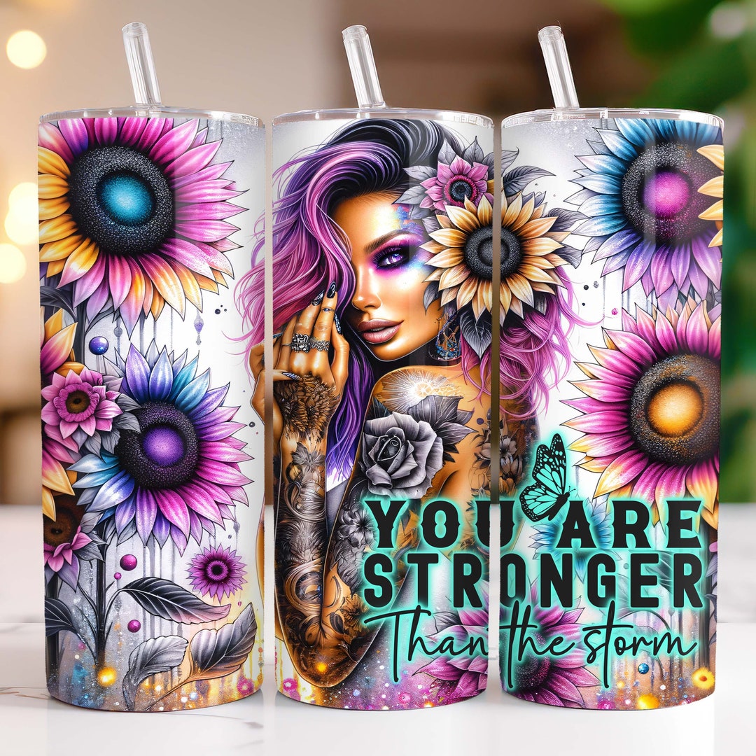 Daily Affirmations 20oz Tumbler Wrap Skinny Sublimation Tumbler Design