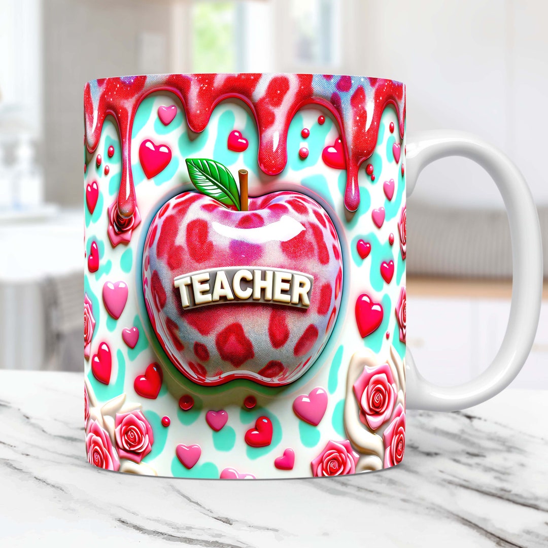 3D Teacher Mug Wrap Inflated Teacher Mug Wrap PNG Sublimation Design ...
