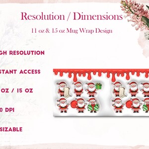 3D Santa Mug Wrap Christmas Santa Mug Wrap Sublimation Design PNG, 3D ...