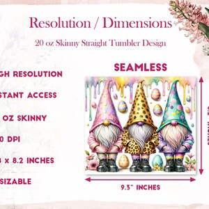 Gnome Easter Tumbler Wrap, 20 Oz Tumbler PNG Sublimation Design, Gnomes ...