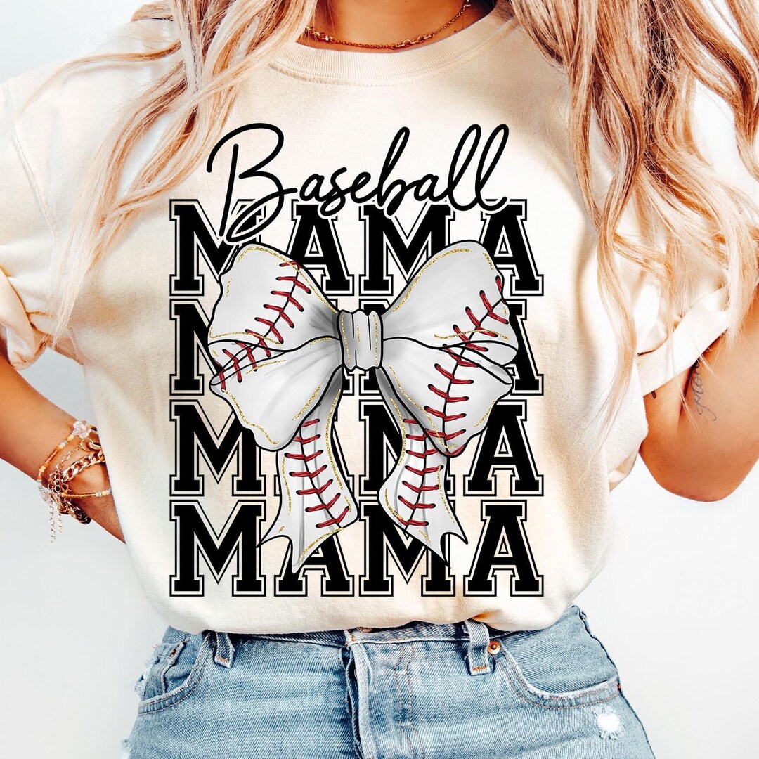 Baseball Mama Png, Coquette Bow PNG, Baseball Bow Png, Baseball Mom Png ...