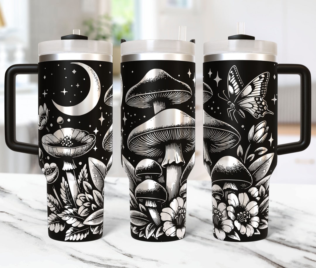 Mushroom Tumbler Wrap Laser Svg, 40oz Laser Engraved Tumbler Wrap ...