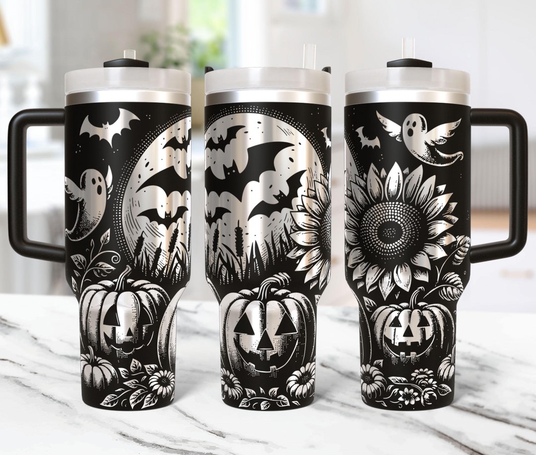 Pumpkins Halloween Tumbler Laser File Svg 40oz Laser Engraved Halloween ...