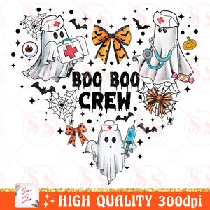 Boo Boo Crew PNG File, Ghost Nurse Png, Cute Ghost Png, Halloween Png ...