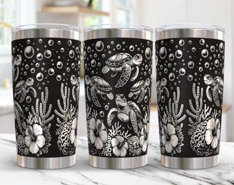 Sea Turtle Tumbler Wrap Laser Svg, 20oz Laser Engraved Baby Turtle ...