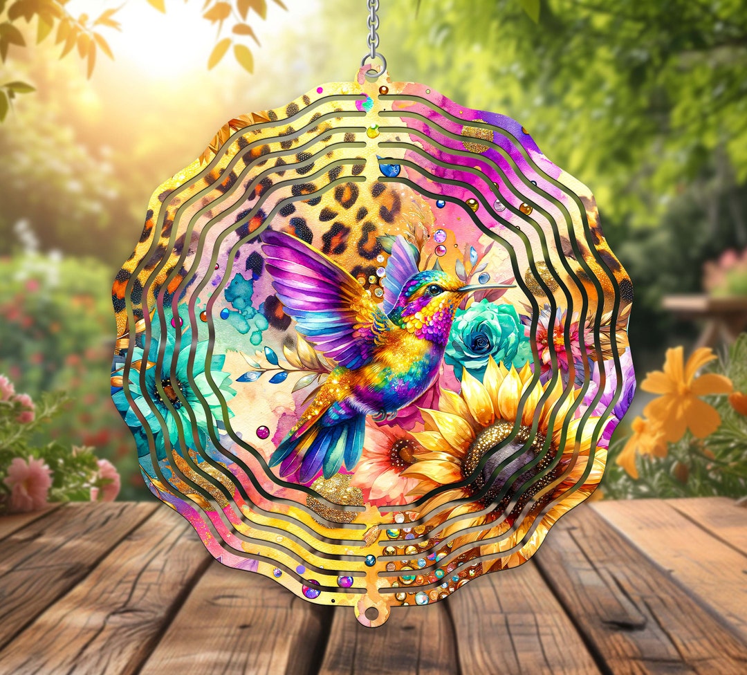 Hummingbird Wind Spinner Sublimation Designs Sunflowers Wind Spinner ...