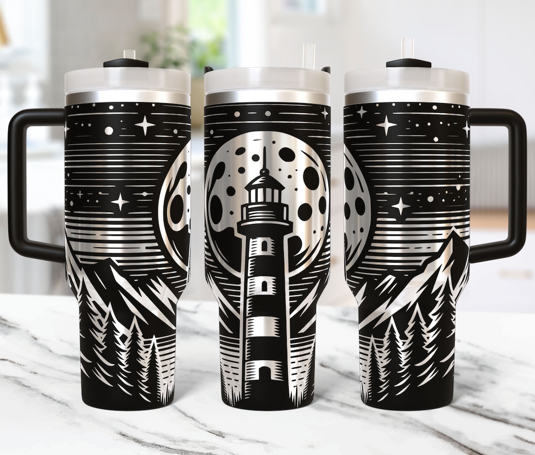 Lighthouse Tumbler Wrap Laser File Svg Lighthouse 40oz Tumbler Laser ...