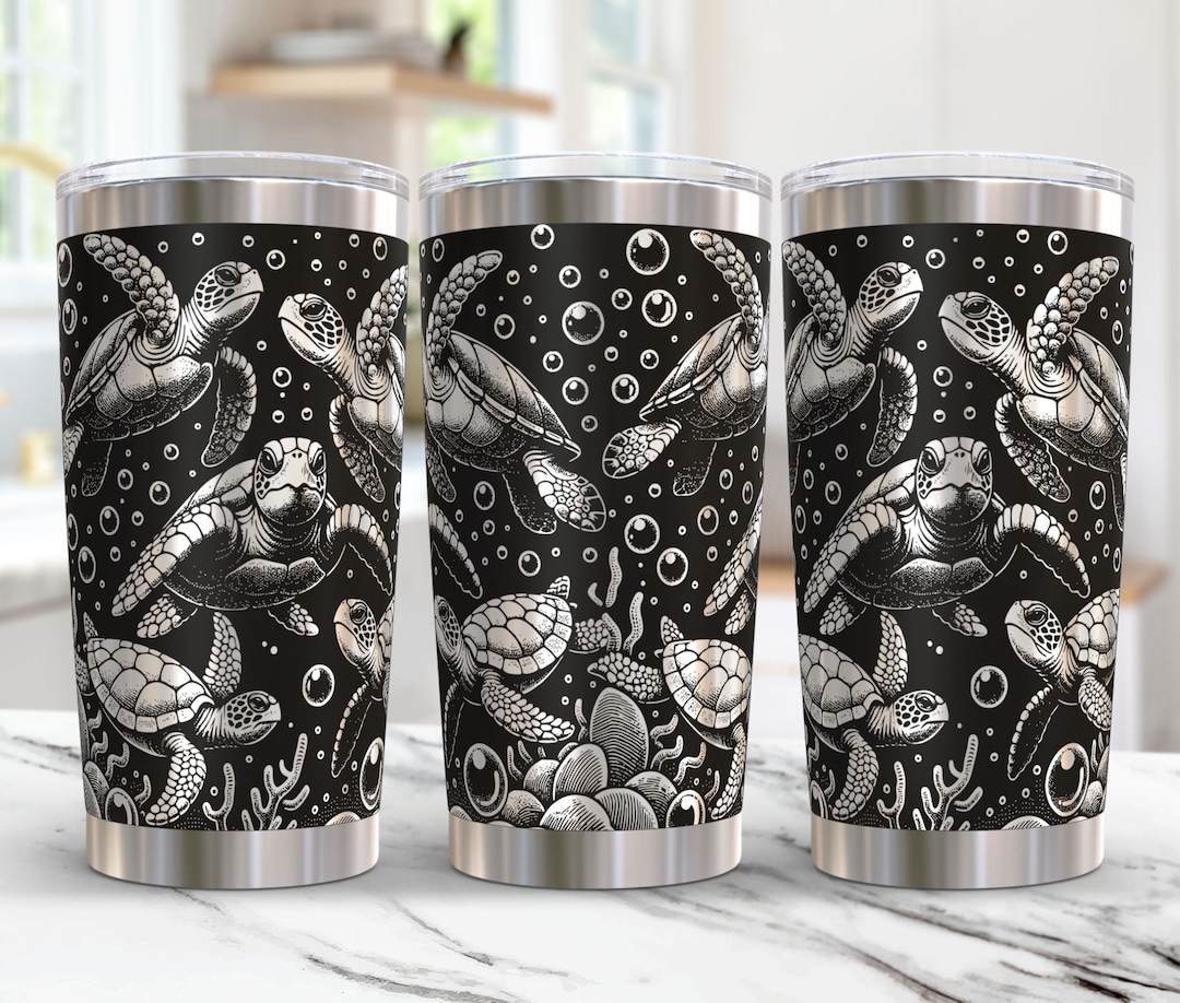 Turtle Tumbler Wrap Laser Svg, 20oz Laser Engraved Baby Turtle Tumbler ...