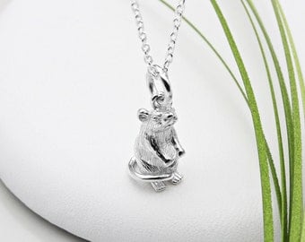 Rat Necklace Pendant Silver Tone Pet Rats Cute Animal - Etsy