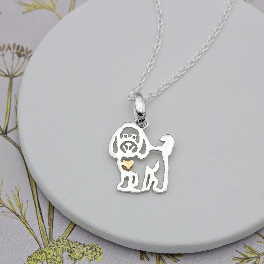 Sterling Silver and Gold Vermeil Cockapoo Necklace - Etsy