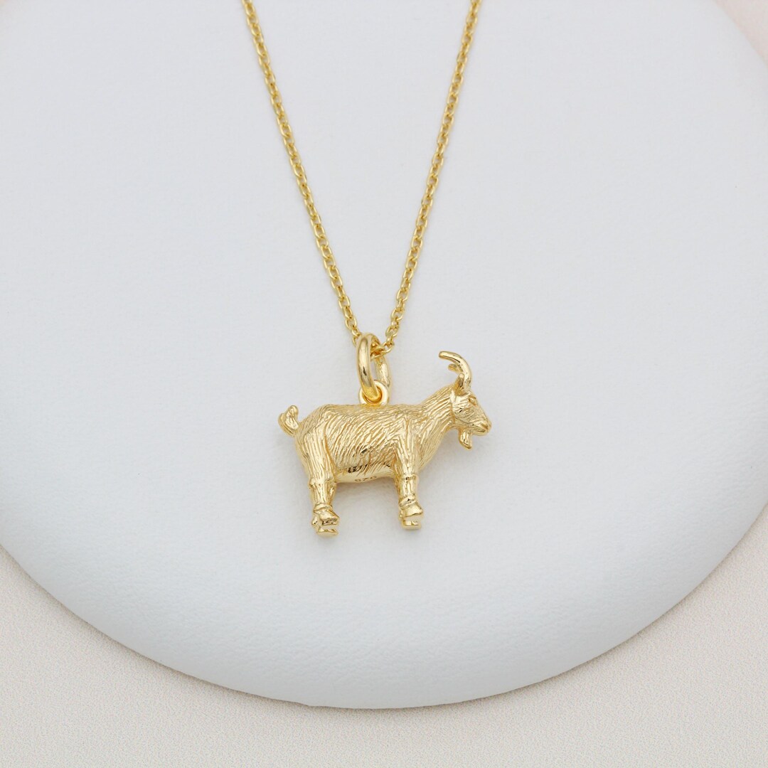Sterling Silver 18ct Gold Vermeil Goat Necklace - Etsy