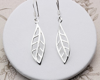 Silver Holly Leaf Drop Earrings, Real Leaf in Silver, Handmade in the UK, Gift for Nature and ...