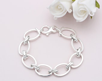Sterling Silver Chunky Bracelet - Etsy
