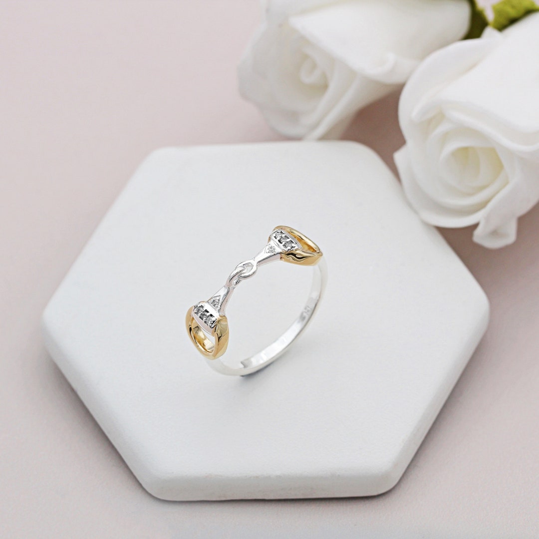 Sterling Silver and Gold Vermeil Snaffle Ring - Etsy