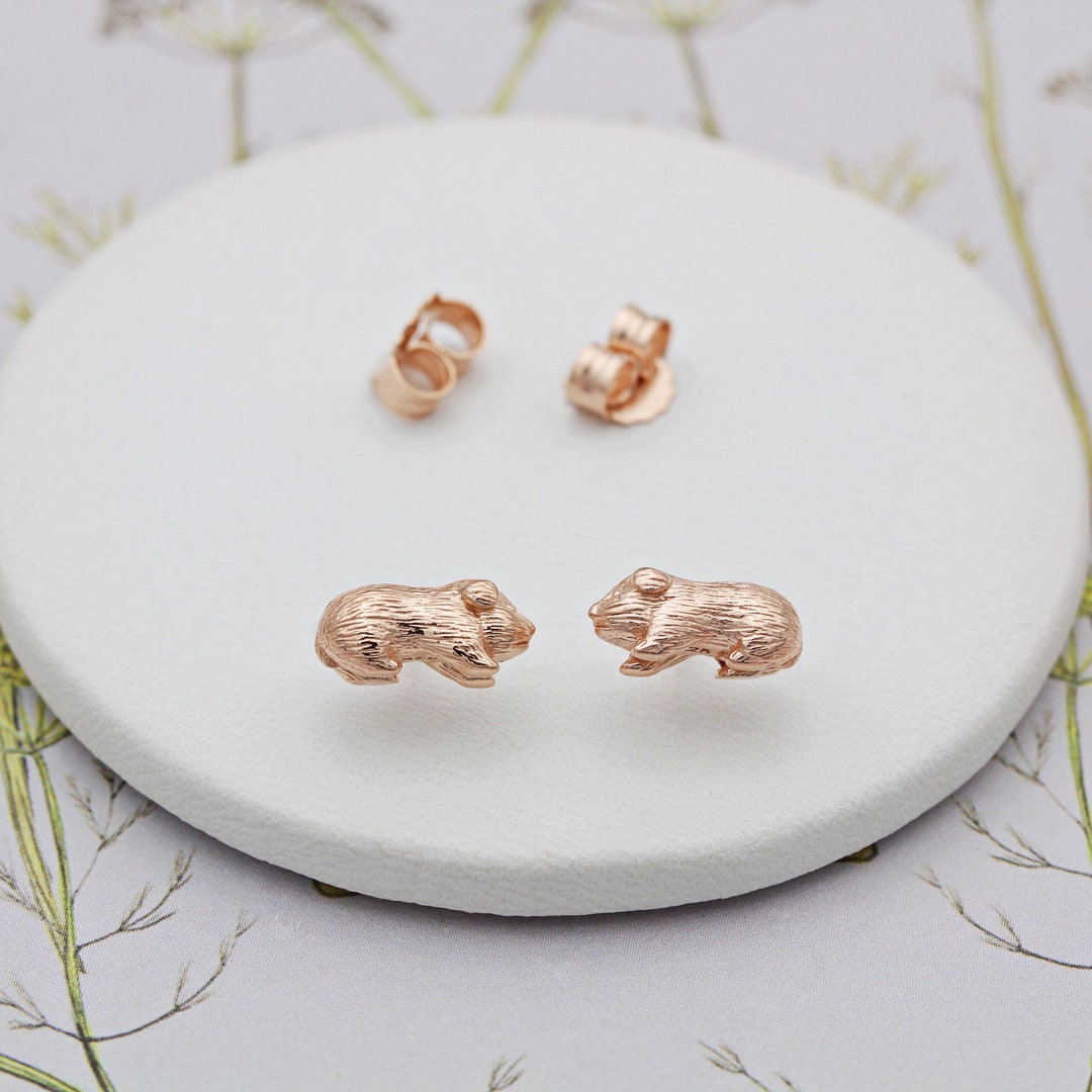 Rose Gold Vermeil Guinea Pig Studs (non-returnable) - Etsy