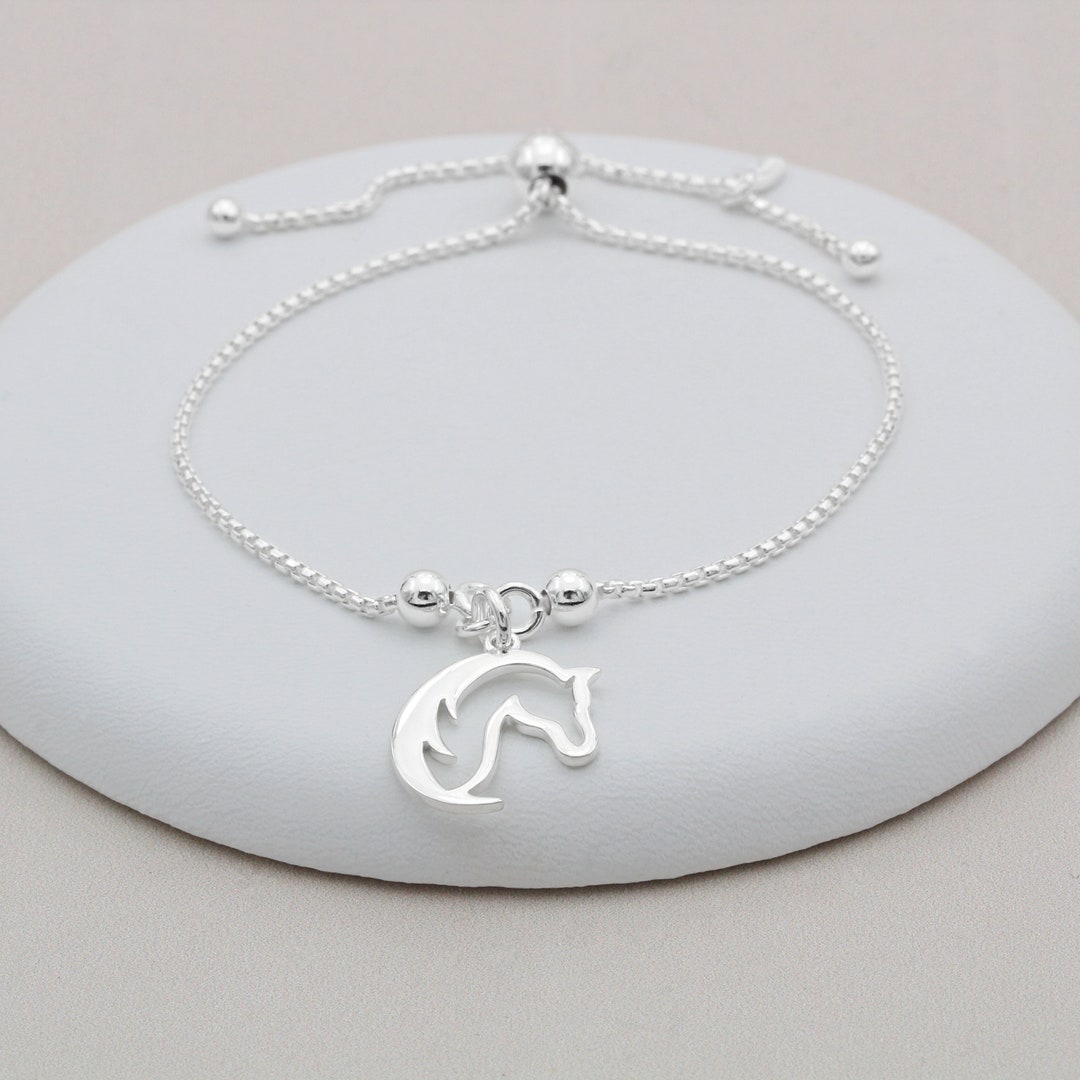 Sterling Silver Horse Head Slider Bracelet - Etsy