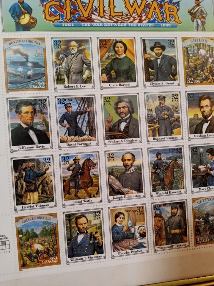 Framed 1994 Sheet of civil War Stamps - Etsy