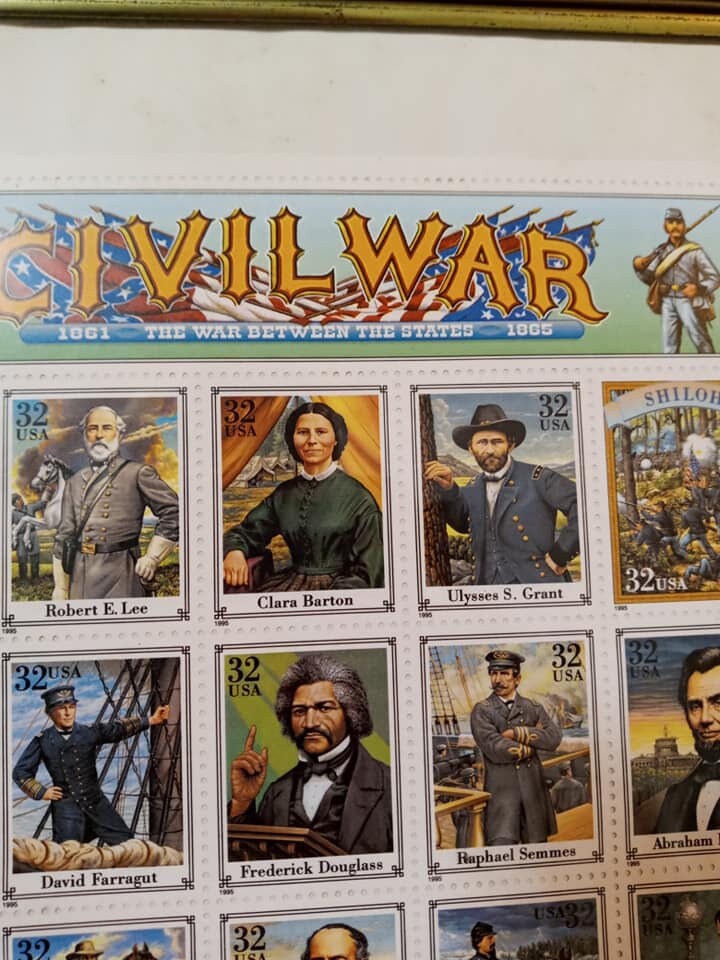 Framed 1994 Sheet of civil War Stamps - Etsy
