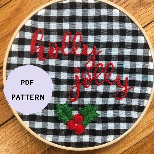 PDF Hand Embroidery Pattern: Holly Jolly Hoop - Etsy