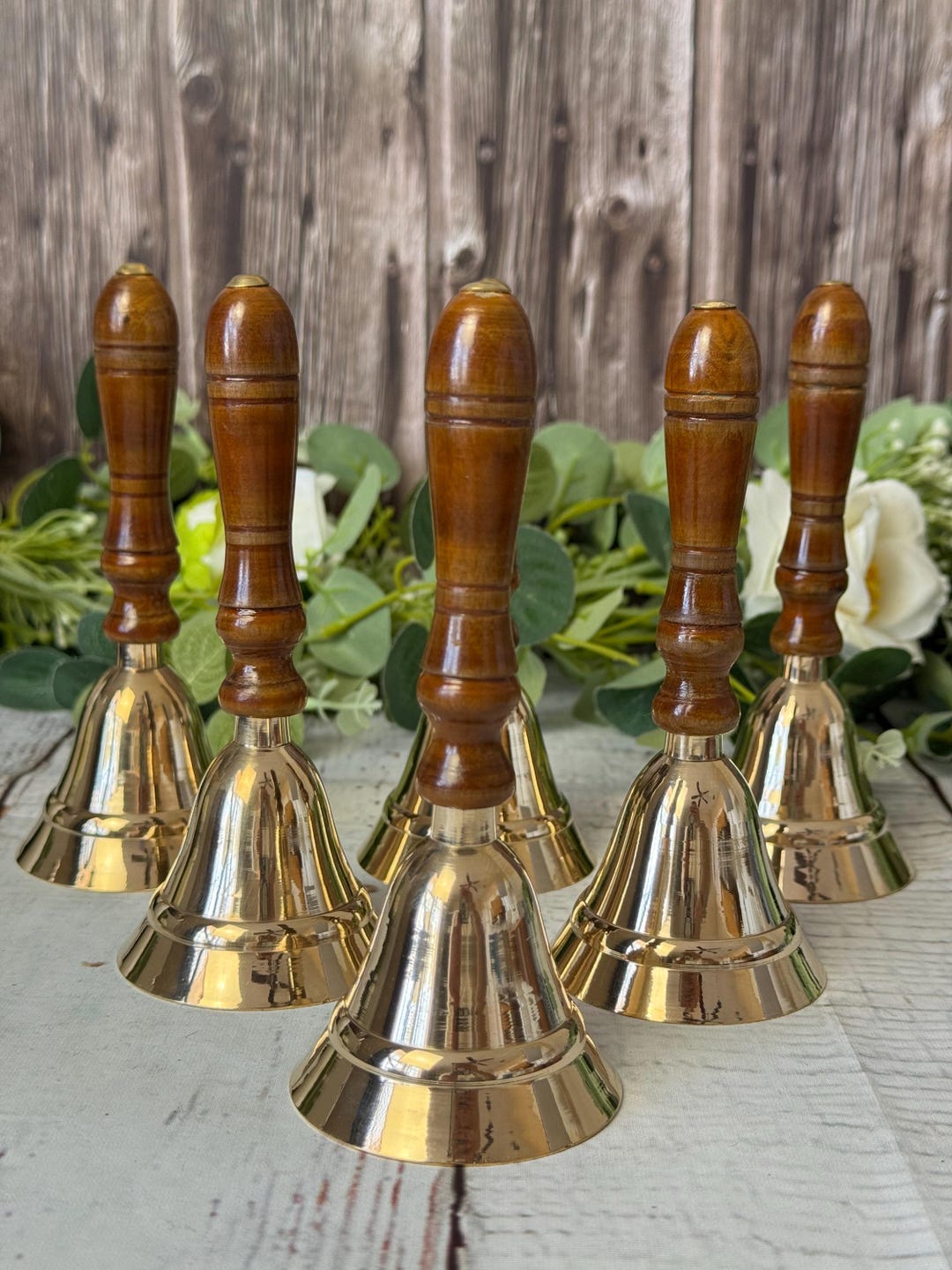 Brass Bell With Wooden Handle 5.5” | Altar Bell | Meditation & Ritual ...