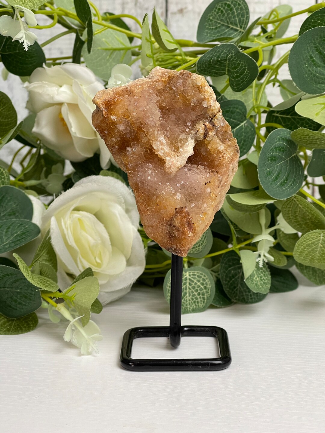 Pink Amethyst Cluster on Stand Crystals and Stone Heart Chakra Decor - Etsy