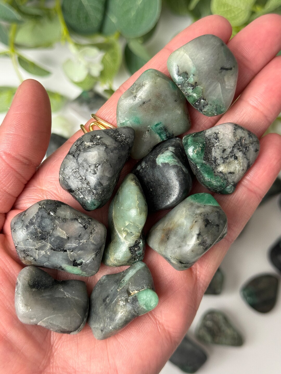 Emerald Tumbled Stone Pocket Crystals - Etsy