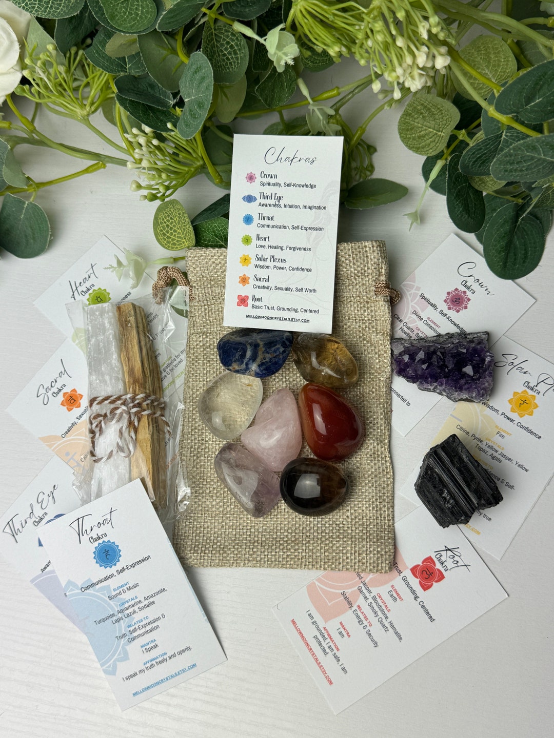Chakra Set Tumbled Stone Set Crystal Kit Meditation Reiki - Etsy